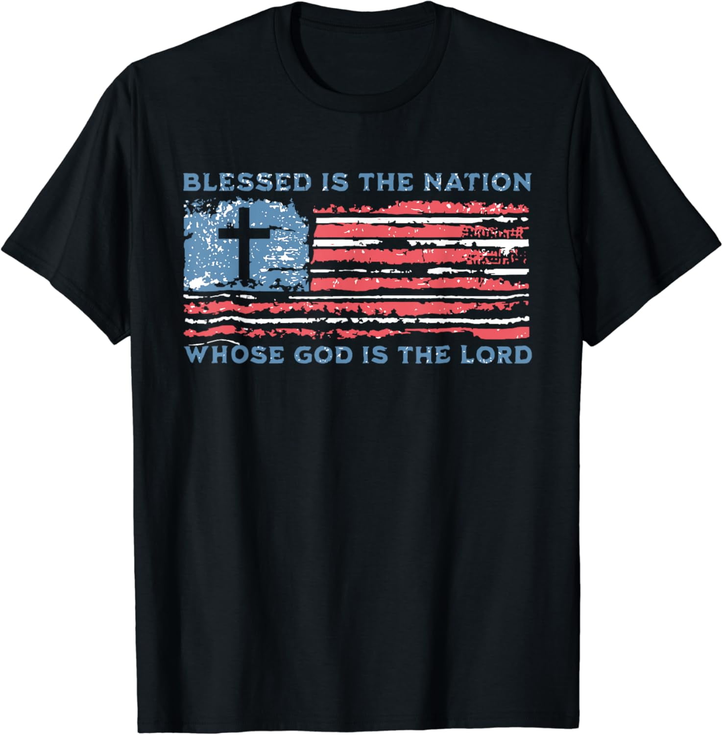 Simple Fit Retro Blessed Is The Nation Whose God Is The Lord Religious ...