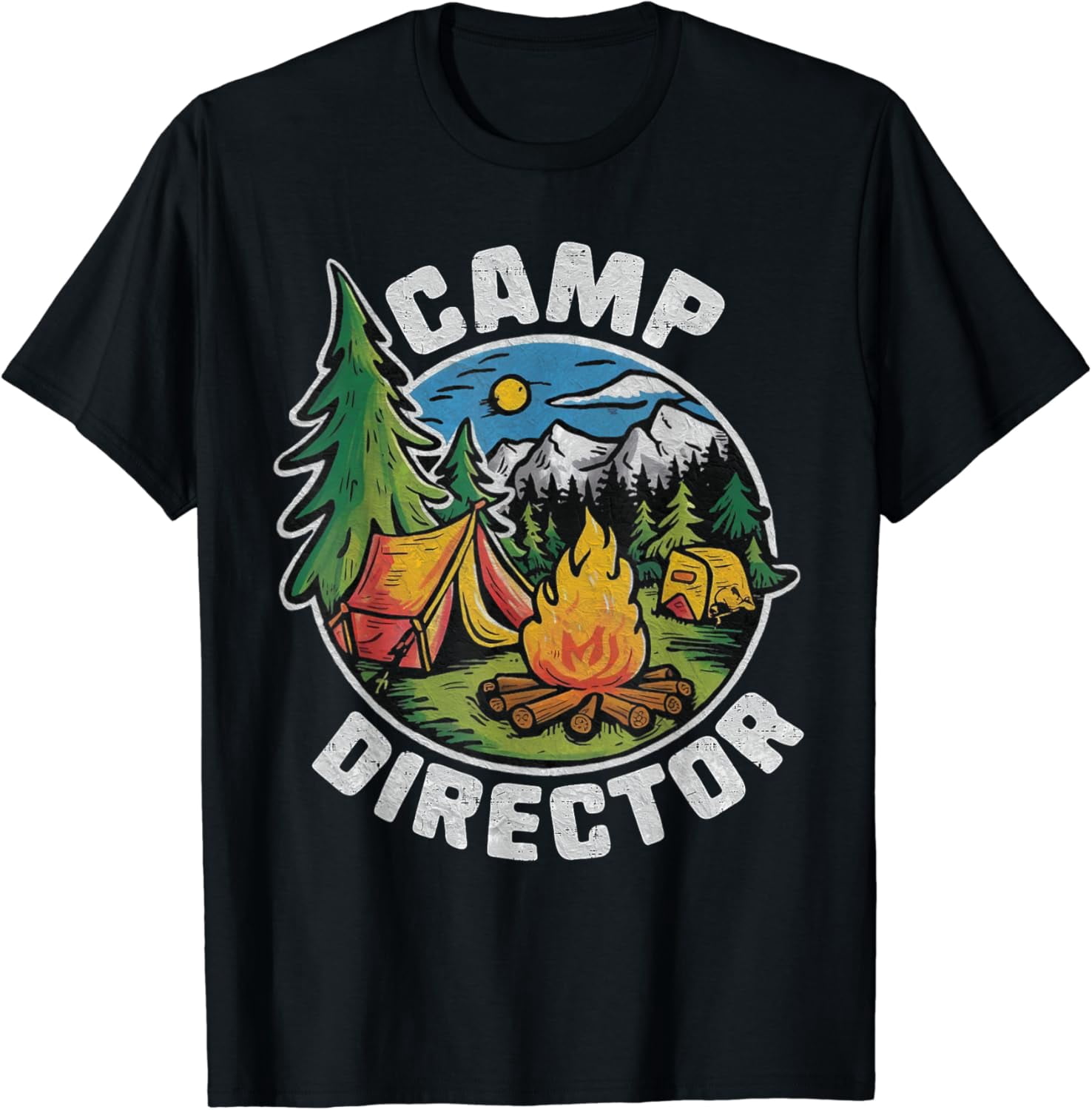 Simple Fit Retro Camp Director Camping Summer Camp Funny Camper Staff T ...