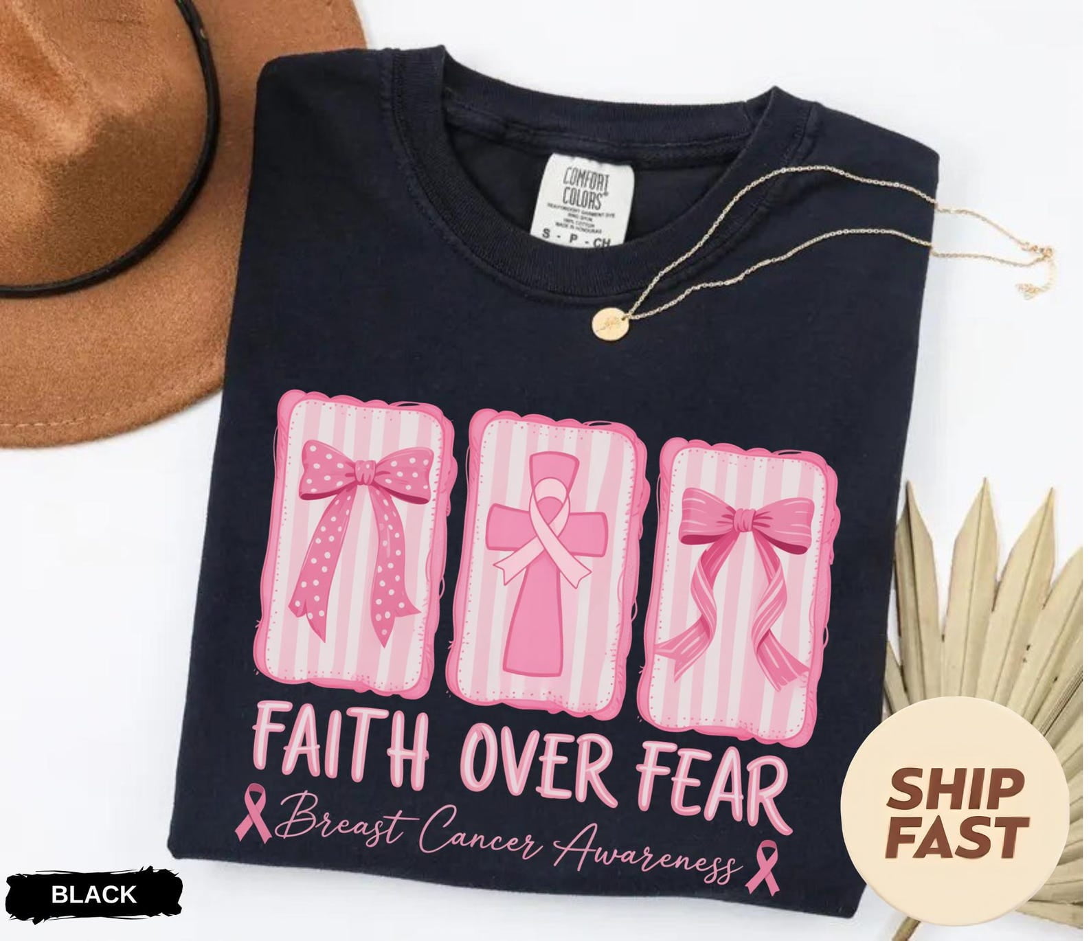 Simple Fit Retro Checkered Faith Over Fear Shirt, Jesus cross Coquette ...