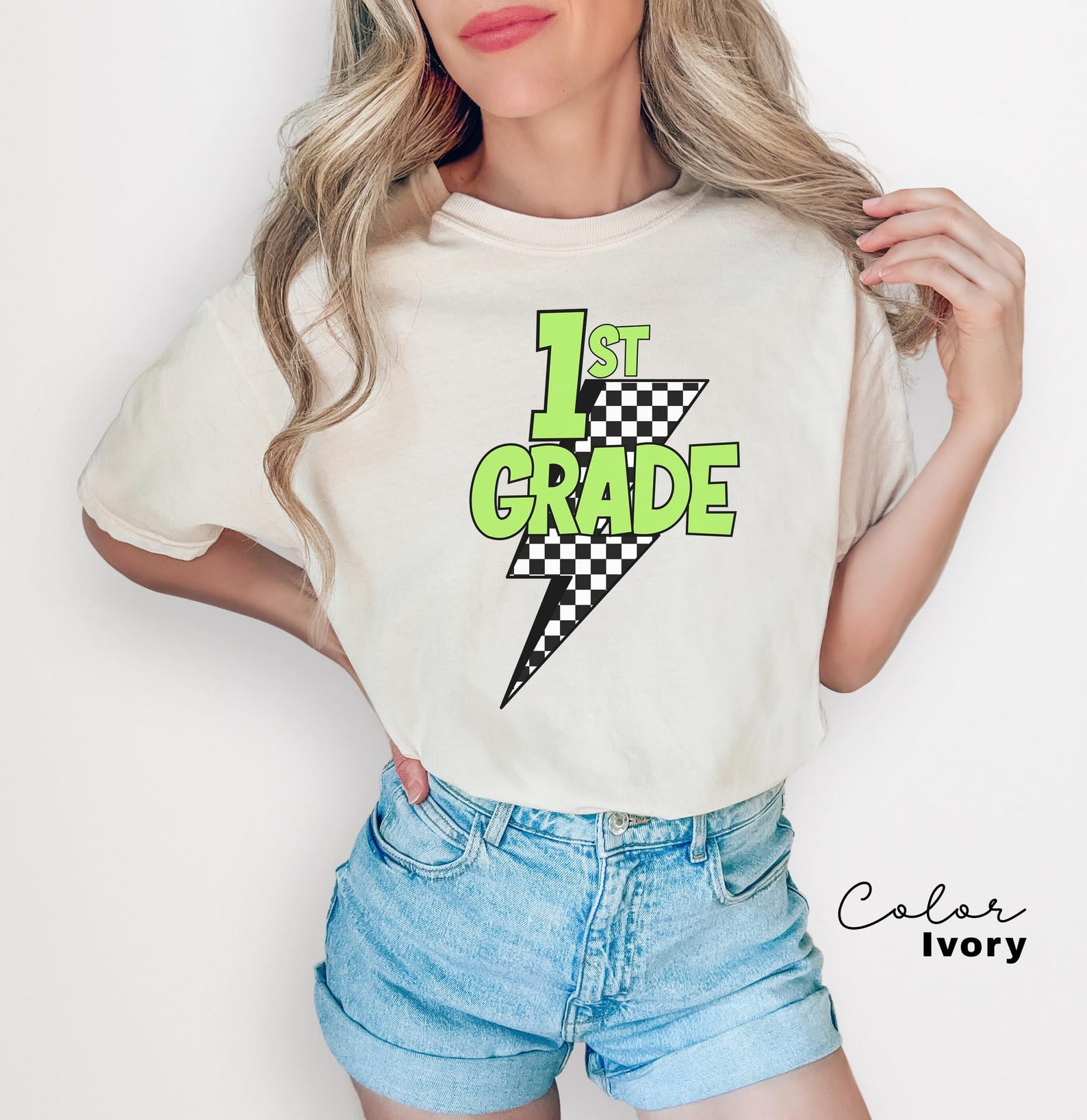 Simple Fit Retro First Grade Teacher Shirt, Back To School 1St Grade ...