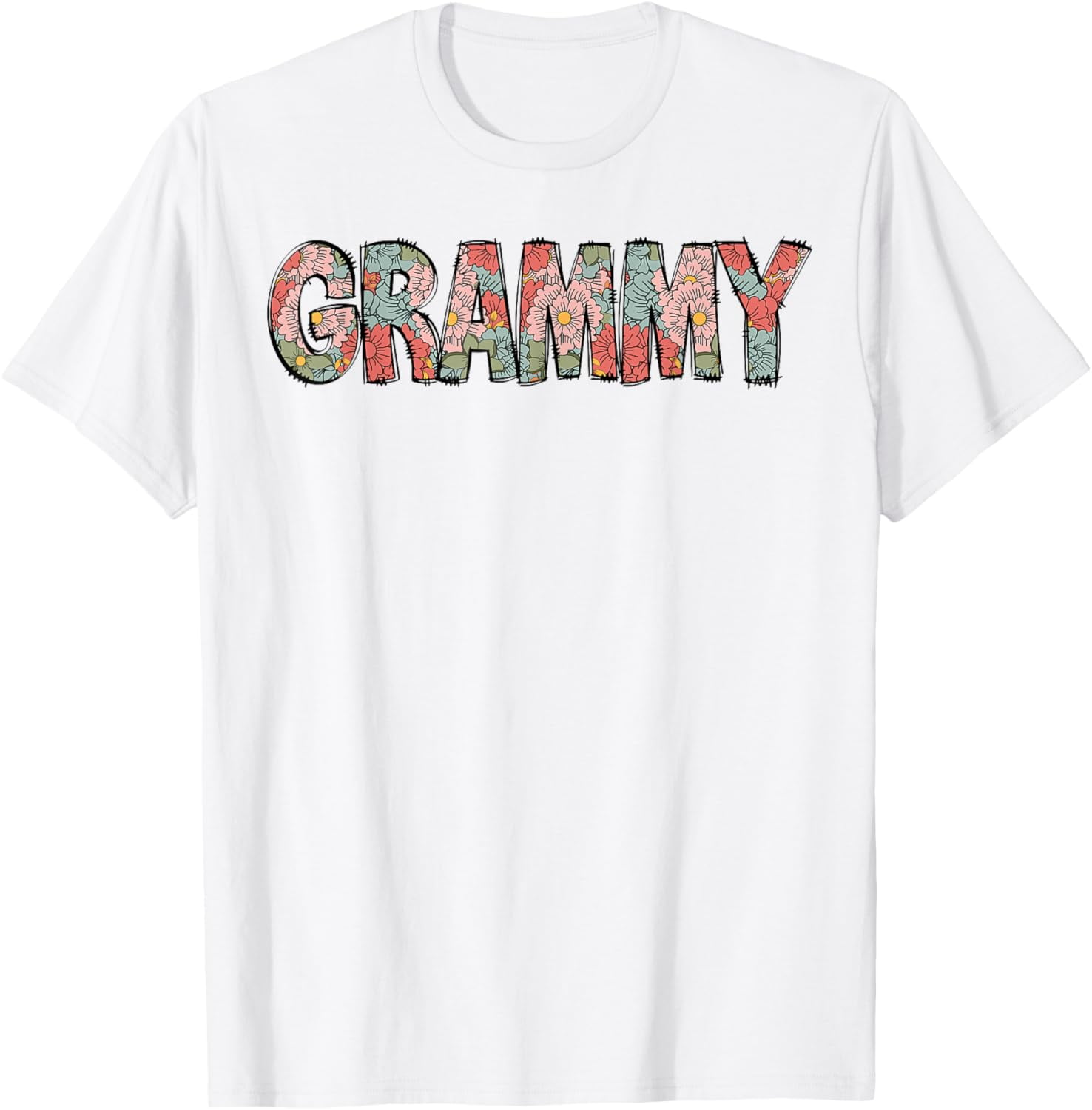 Simple Fit Retro Grammy Colorful Flowers Groovy Daisy Flower T-Shirt ...