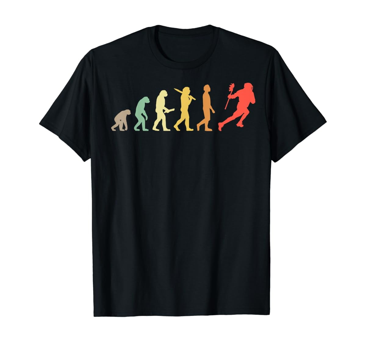 Simple Fit Retro Lacrosse Evolution Gift For Lacrosse Players T-Shirt ...
