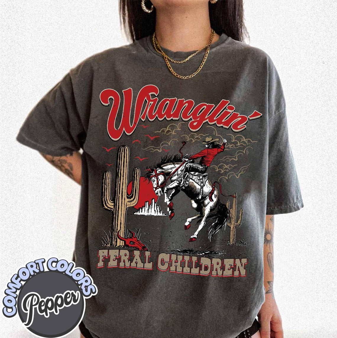 Simple Fit Retro Wranglinâ€™ Feral Children 90s Western Shirt, Vintage ...