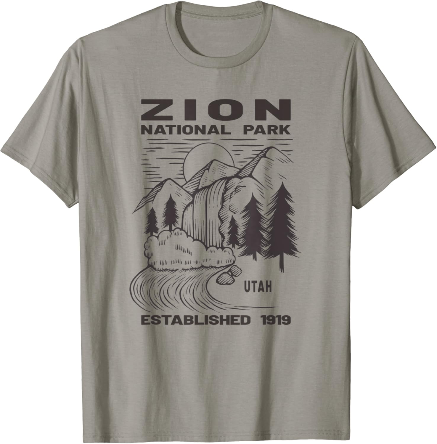 Simple Fit Road Trip Mount Zion Utah Wilderness Waterfall T-Shirt ...