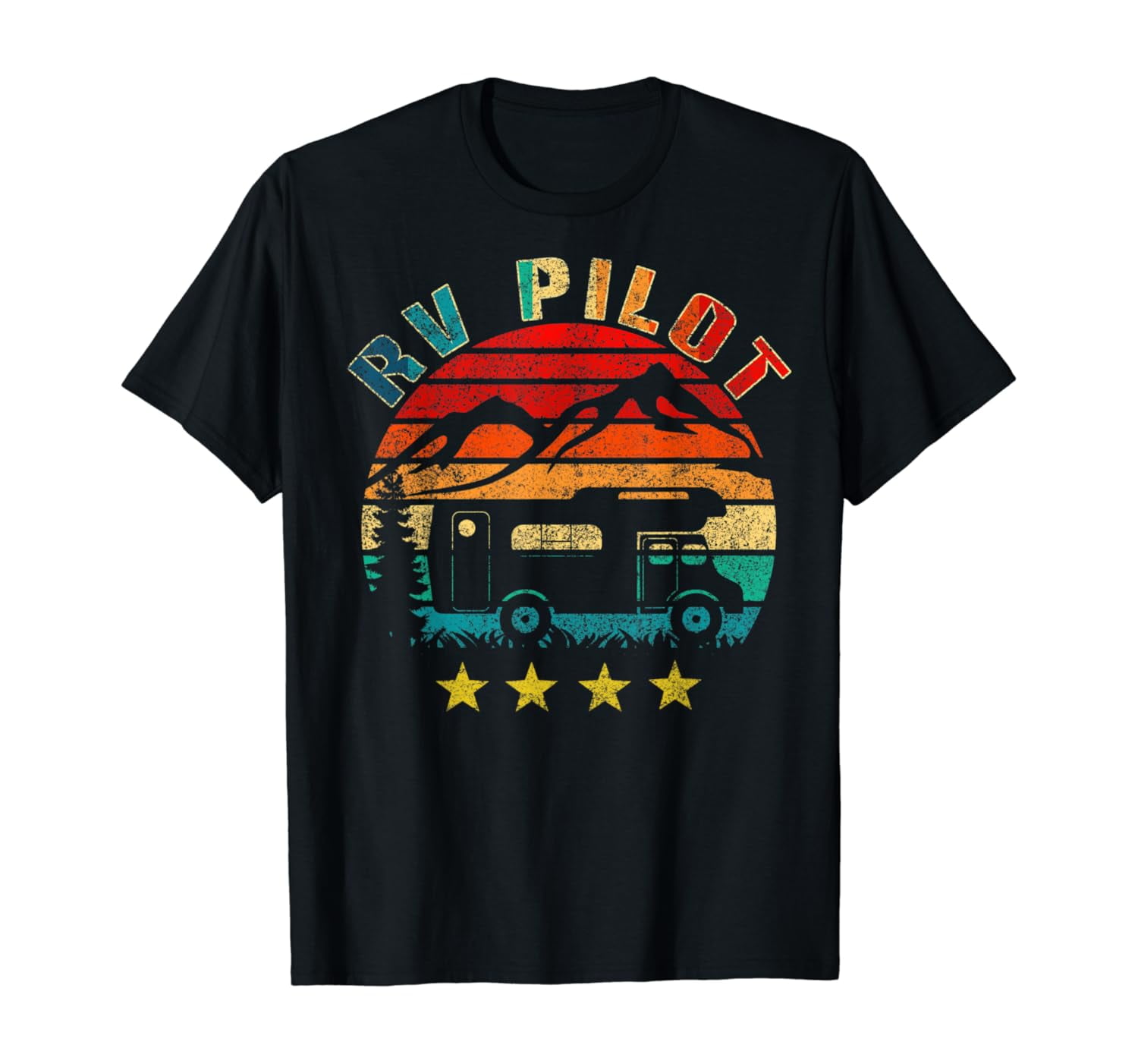 Simple Fit Rv Pilot Camping Funny Vintage Motorhome Travel Vacation T ...