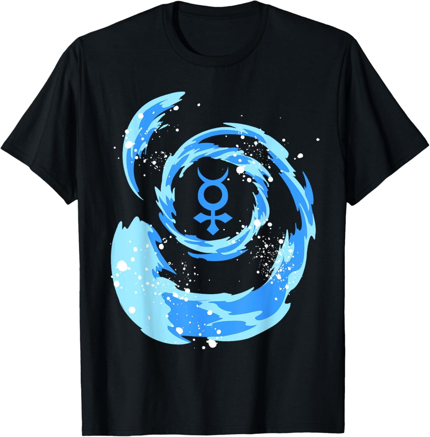 Simple Fit Sailor Anime Water Tsunami Mercury Star Symbol H2O Kawaii T ...
