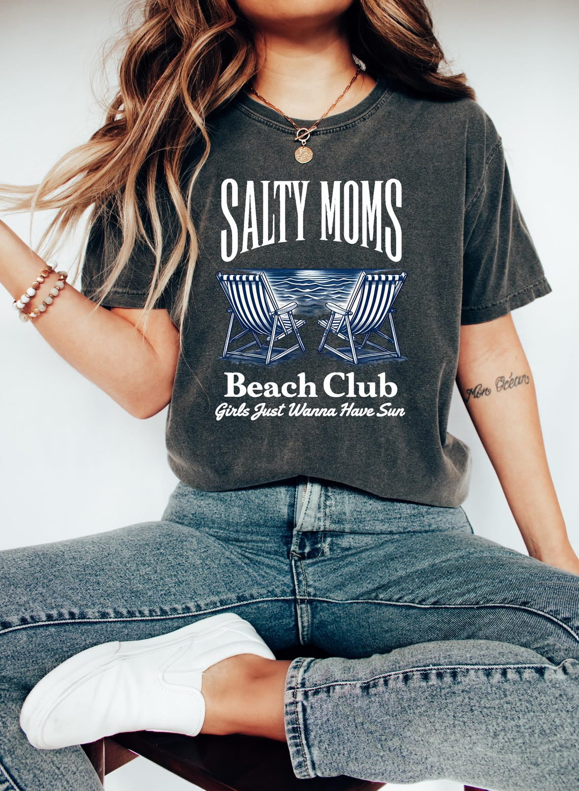 Simple Fit Salty Moms Beach Club Tee | Embrace Coastal Chill With ...