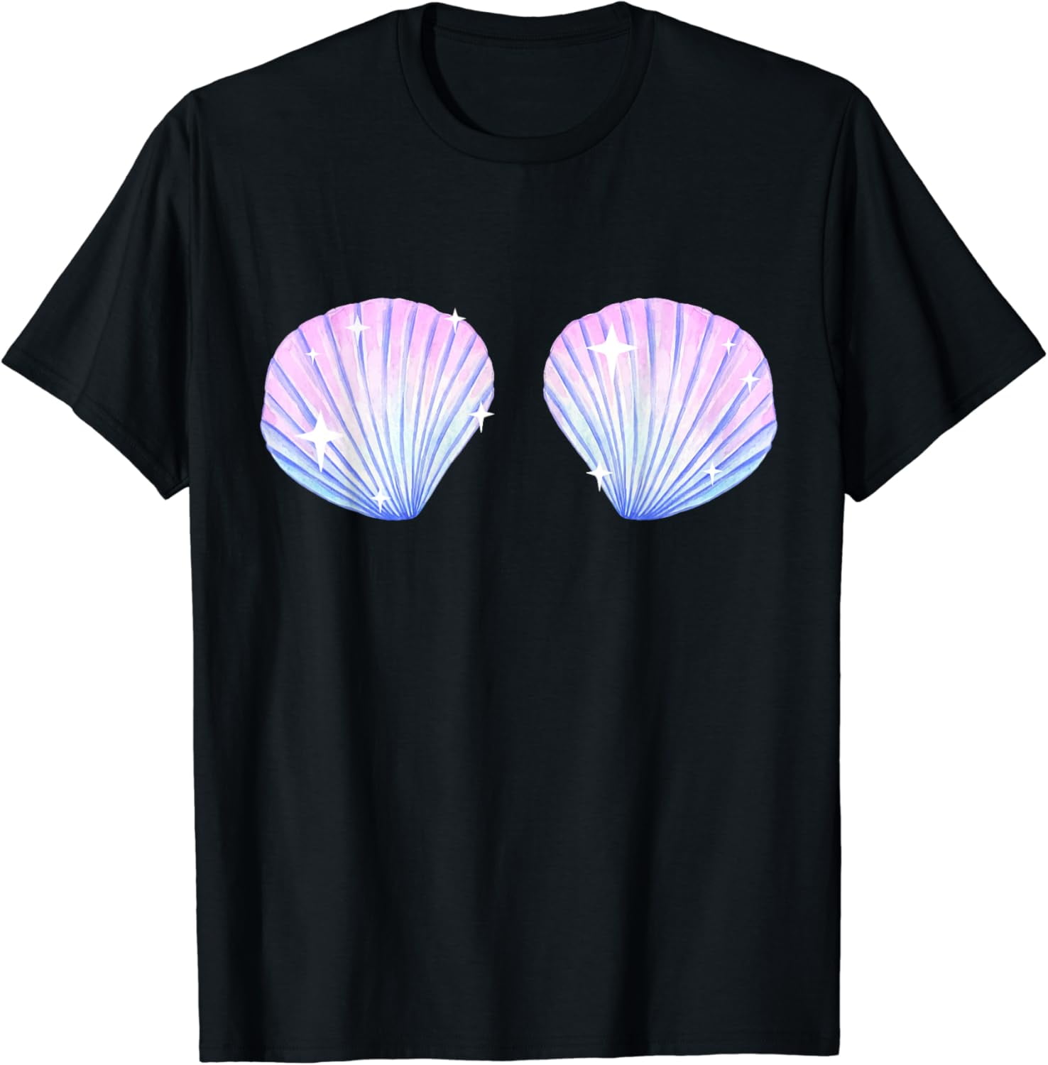 Simple Fit Seashell Mermaid Bra Brassiere Bikini Clam Shell T-Shirt ...