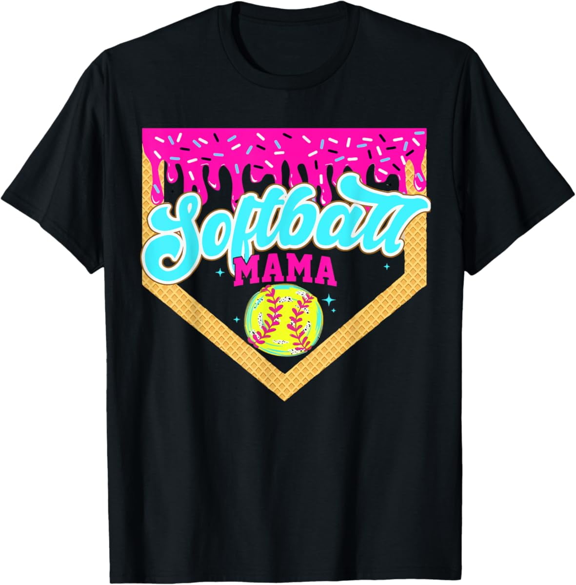 Simple Fit Softball Drip Girls Ice Cream Drip Youth Softball Home Plate ...
