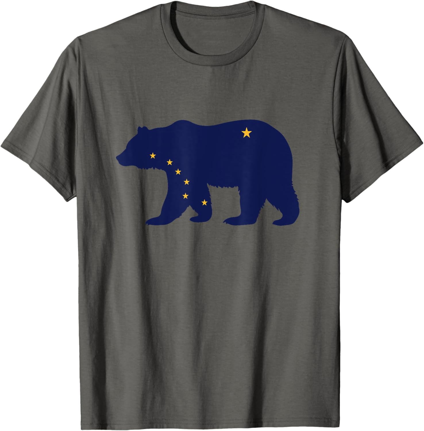 Simple Fit State Of Alaska Flag Bear Style Patriotic Alaskan Graphic T ...