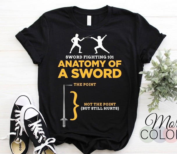 Simple Fit Sword Fighting 101 Anatomy Fencing Sabre Fencer T-Shirt ...