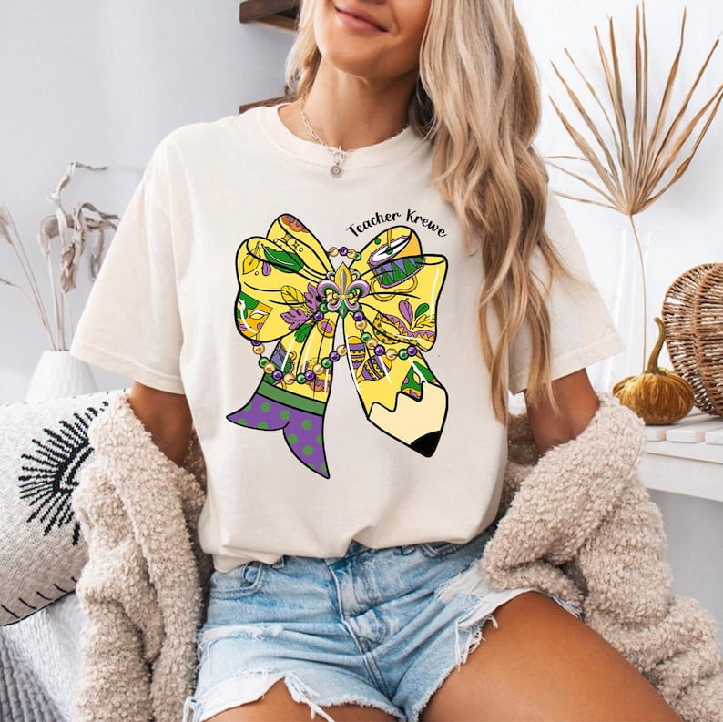 Simple Fit Teacher Krewe Coquette Pencil Shirt, Teacher New Orleans ...