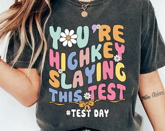 Simple Fit Test Day Youâ re Highkey Slaying This Test Teacher T-Shirt ...