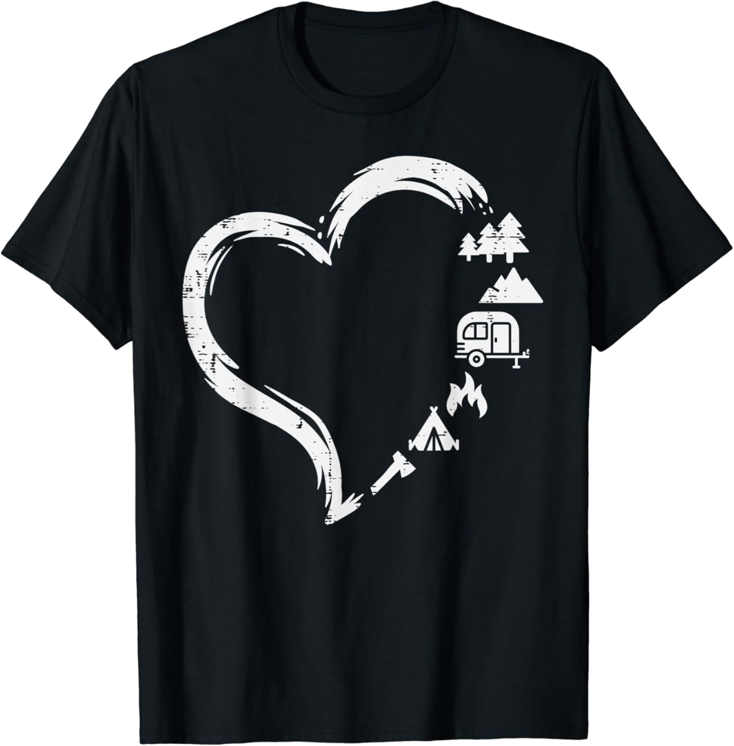 Simple Fit Trees Rv Van Campfire Tent Heart Cute Love Camping Camper T ...