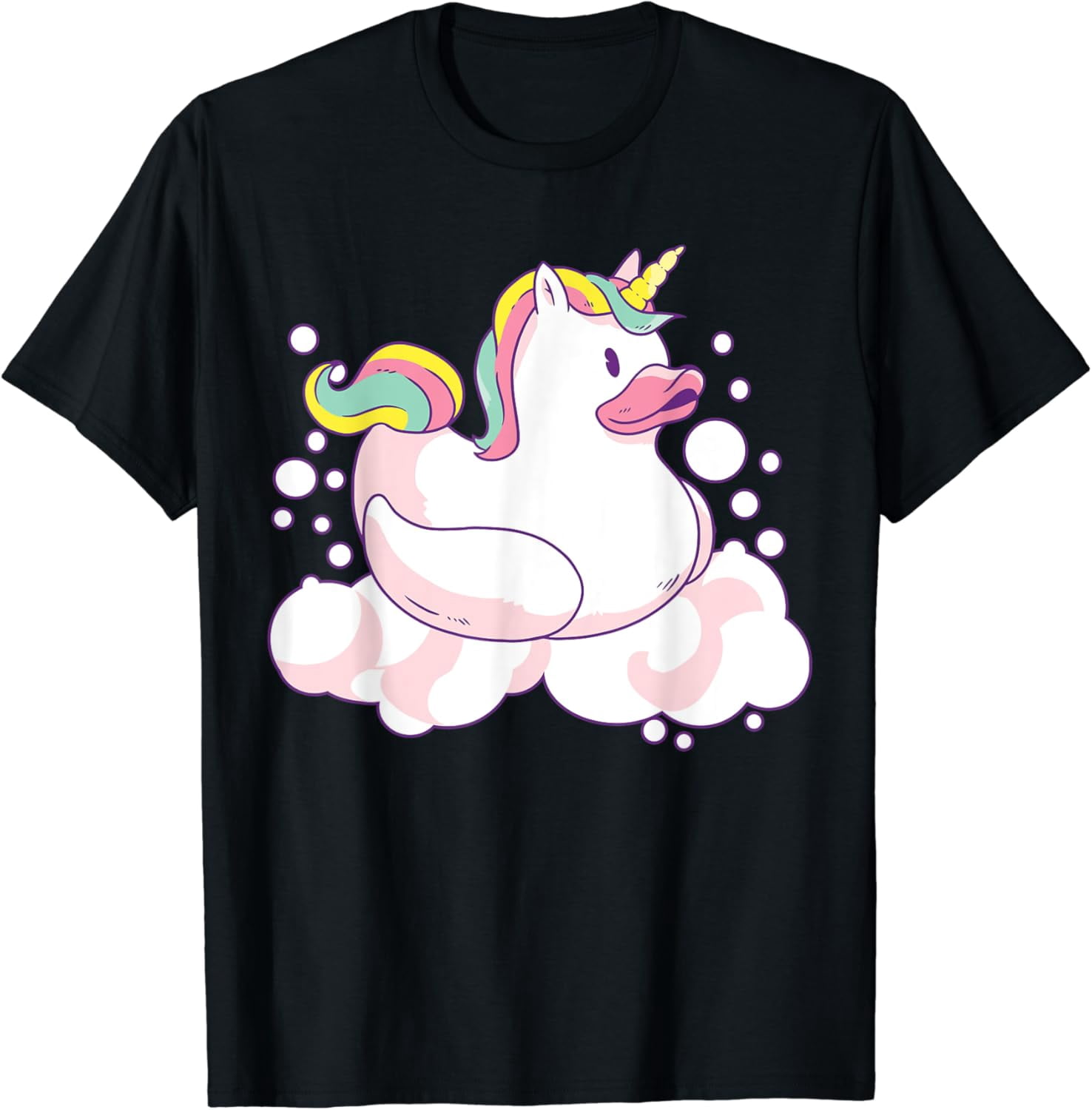 Simple Fit Unicorn Duck Soap Bubbles Rubber Duck Uniduck T-Shirt ...