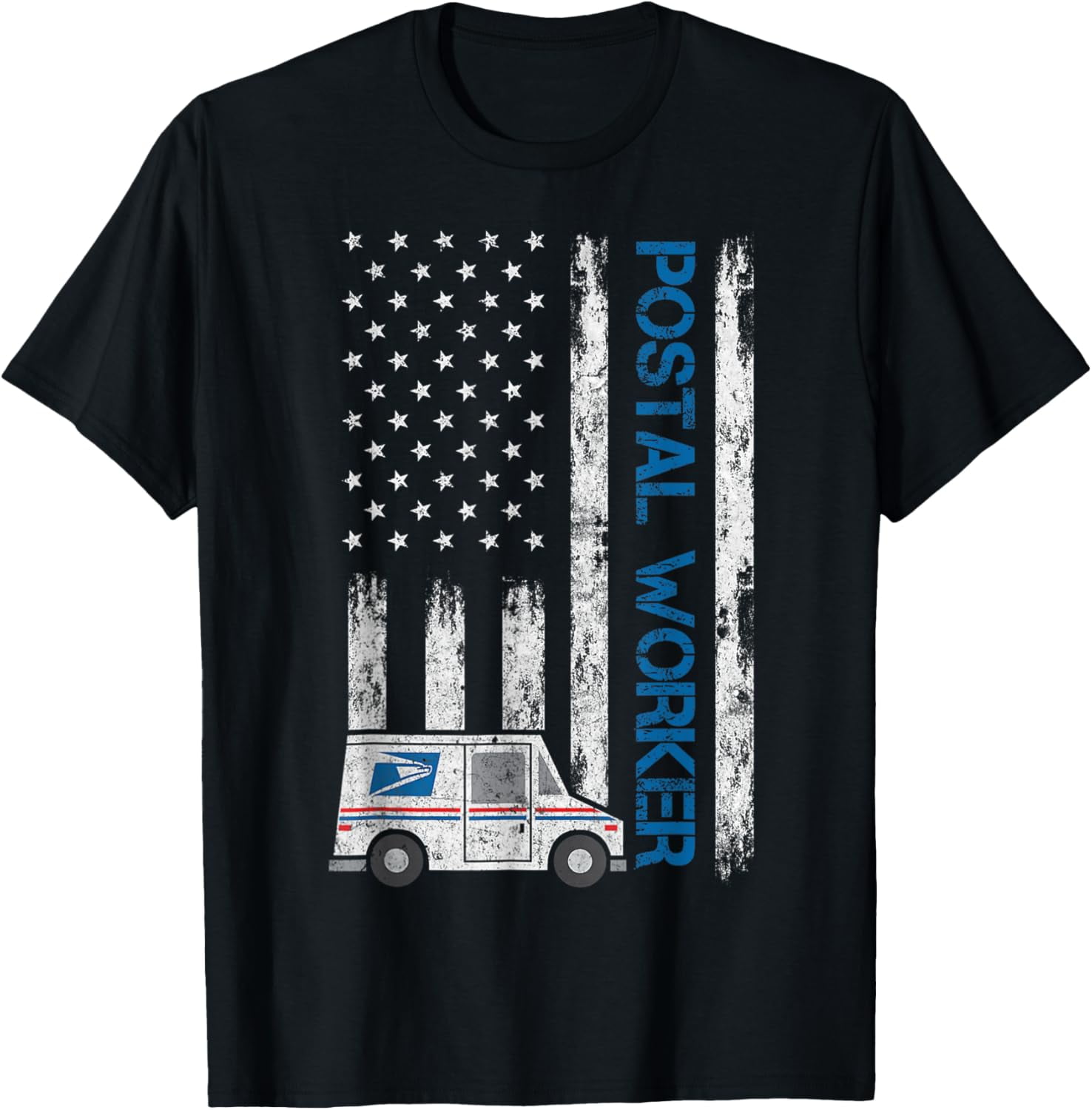 Simple Fit Usa Flag Patriotic Postal Worker Mailman Mail Lady Novelty T ...