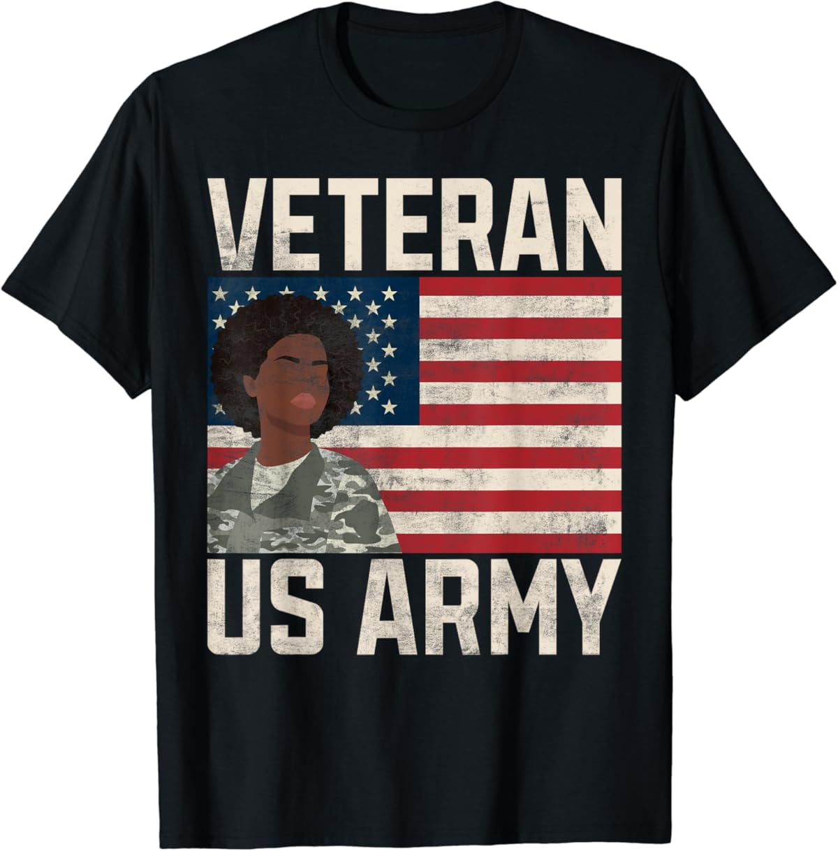 Simple Fit Veteran Us Army Memorial Day Thanks Giving Black Woman Duty ...