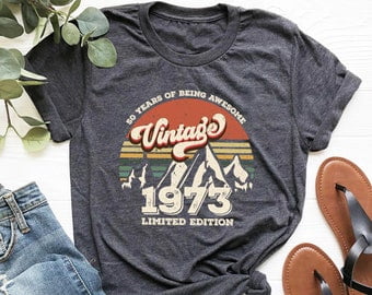 Simple Fit Vintage 1973 Shirt, 1973 Shirt, 50th Birthday Shirt, 50th ...