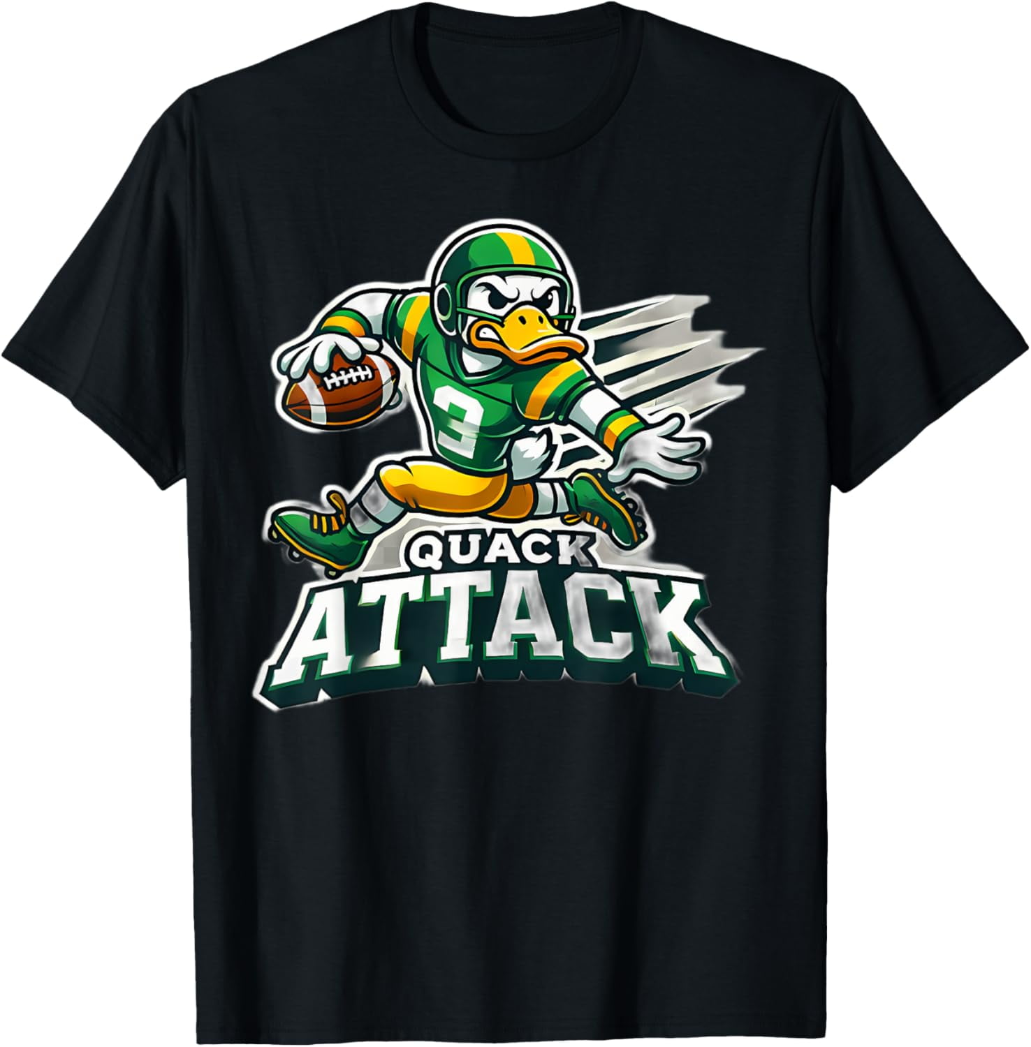 Simple Fit Vintage Funny Quack Attack White Green And Yellow Duck T ...
