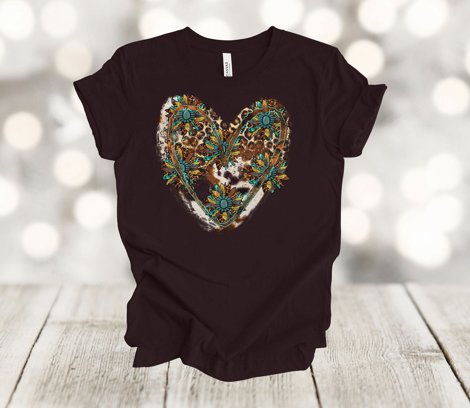 Simple Fit Western Shirt, Cute Western Heart, Cow And Leopard Print ...