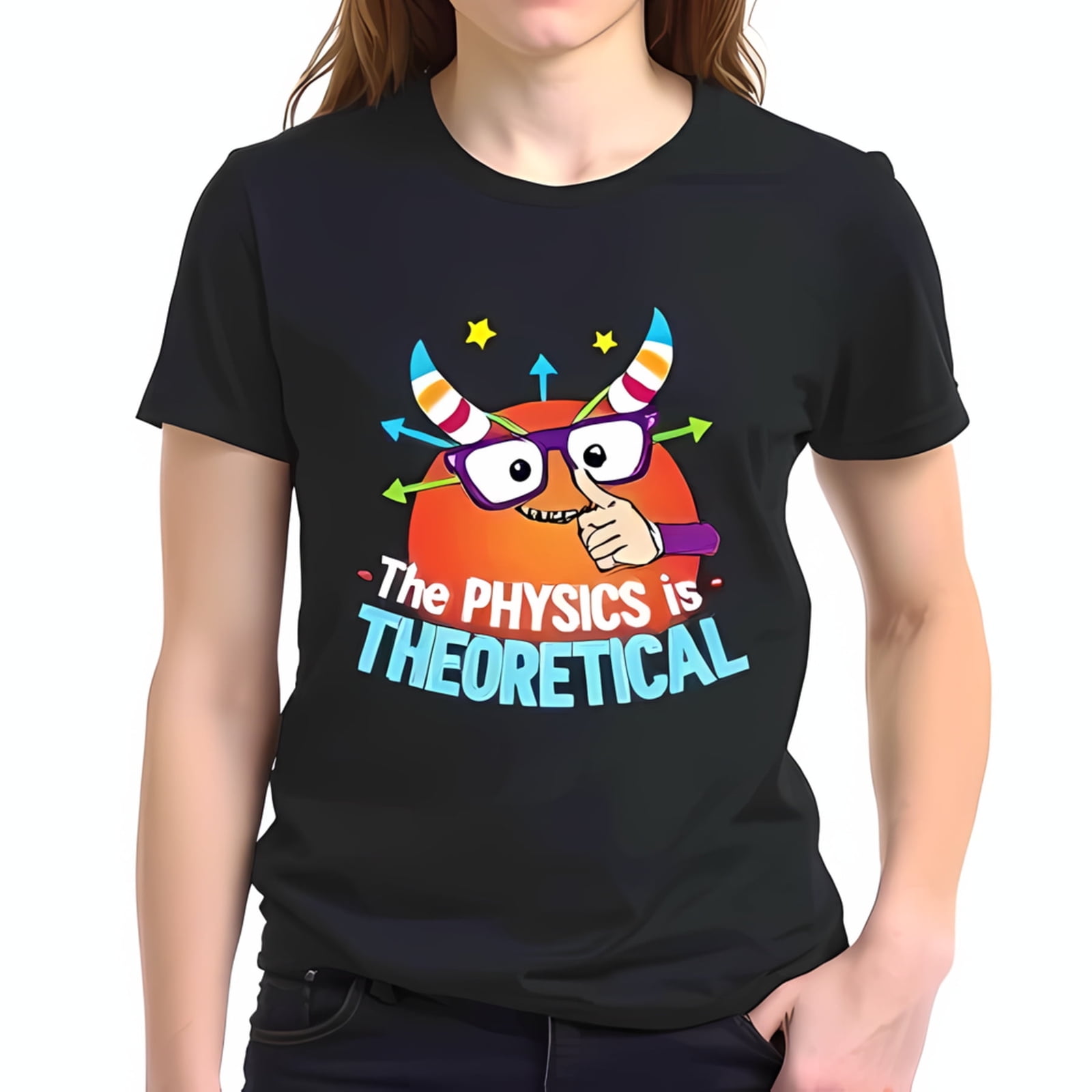 Simple Fit Whimsical Cartoon Physics T-Shirt For Students - Fun Design ...