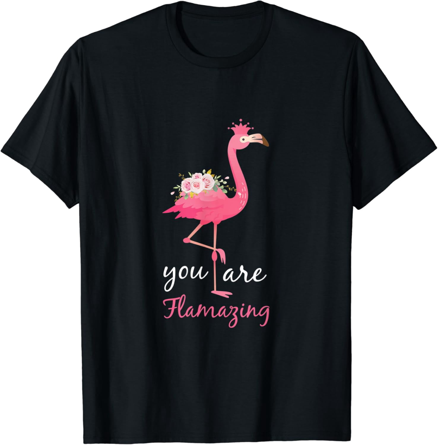 Simple Fit You Are Flamazing Flamingo Flower Apparel Women Men T-Shirt ...