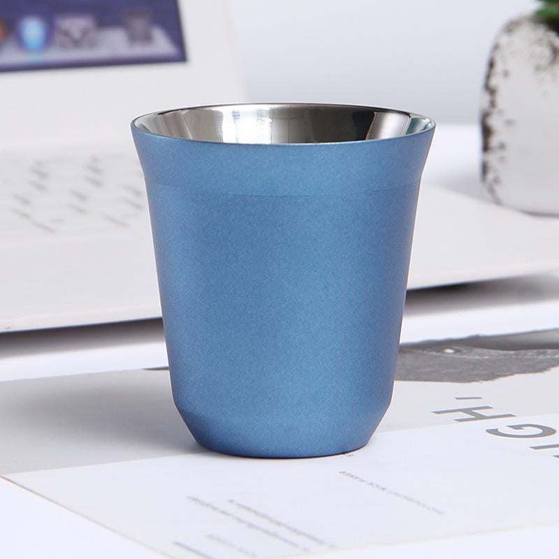 Simple Flat Bottom Cup Stainless Steel Liner Capsule Coffee Cup Water ...