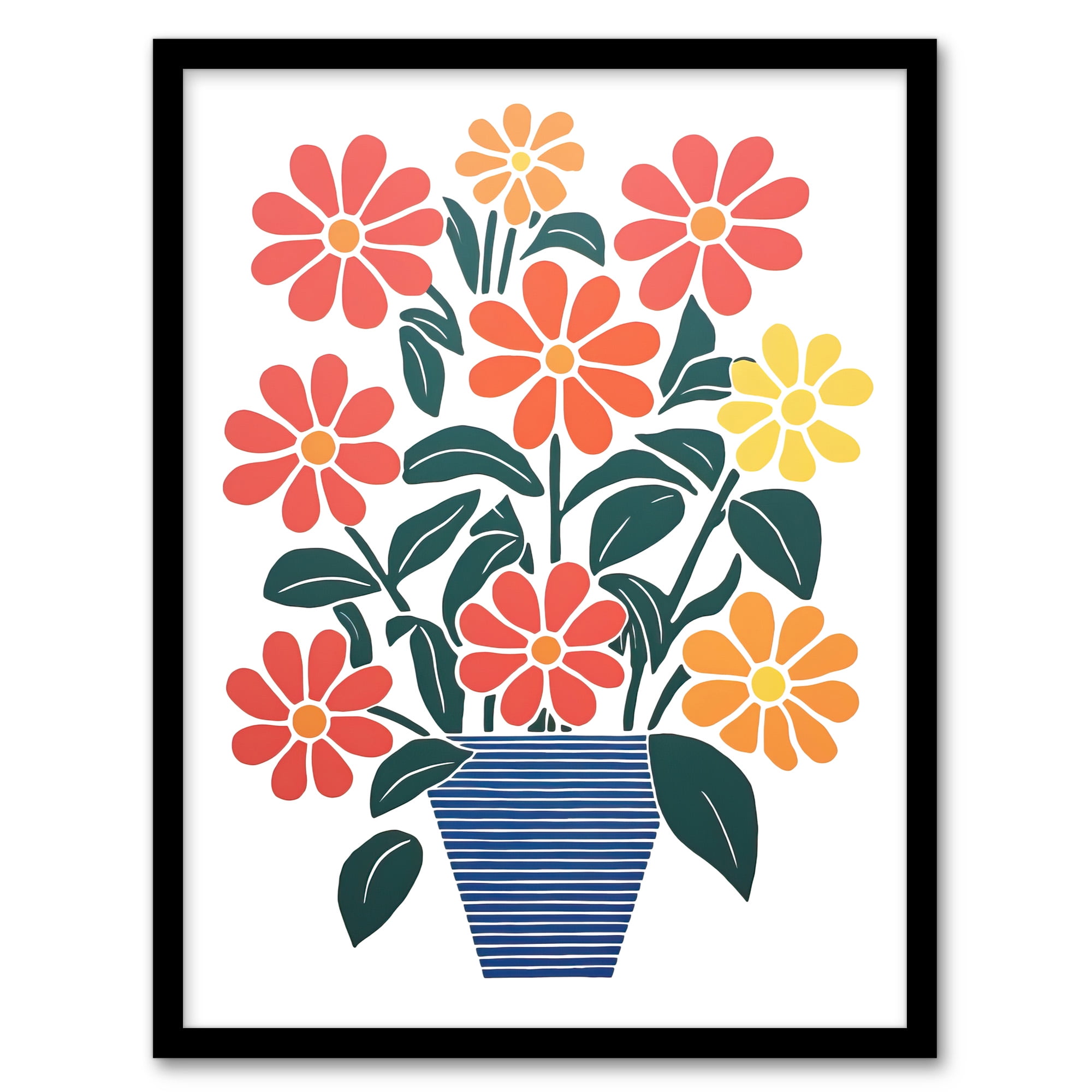 Simple Flat Flowers By Sofia Francis Minimalist Floral Artwork Painting ...