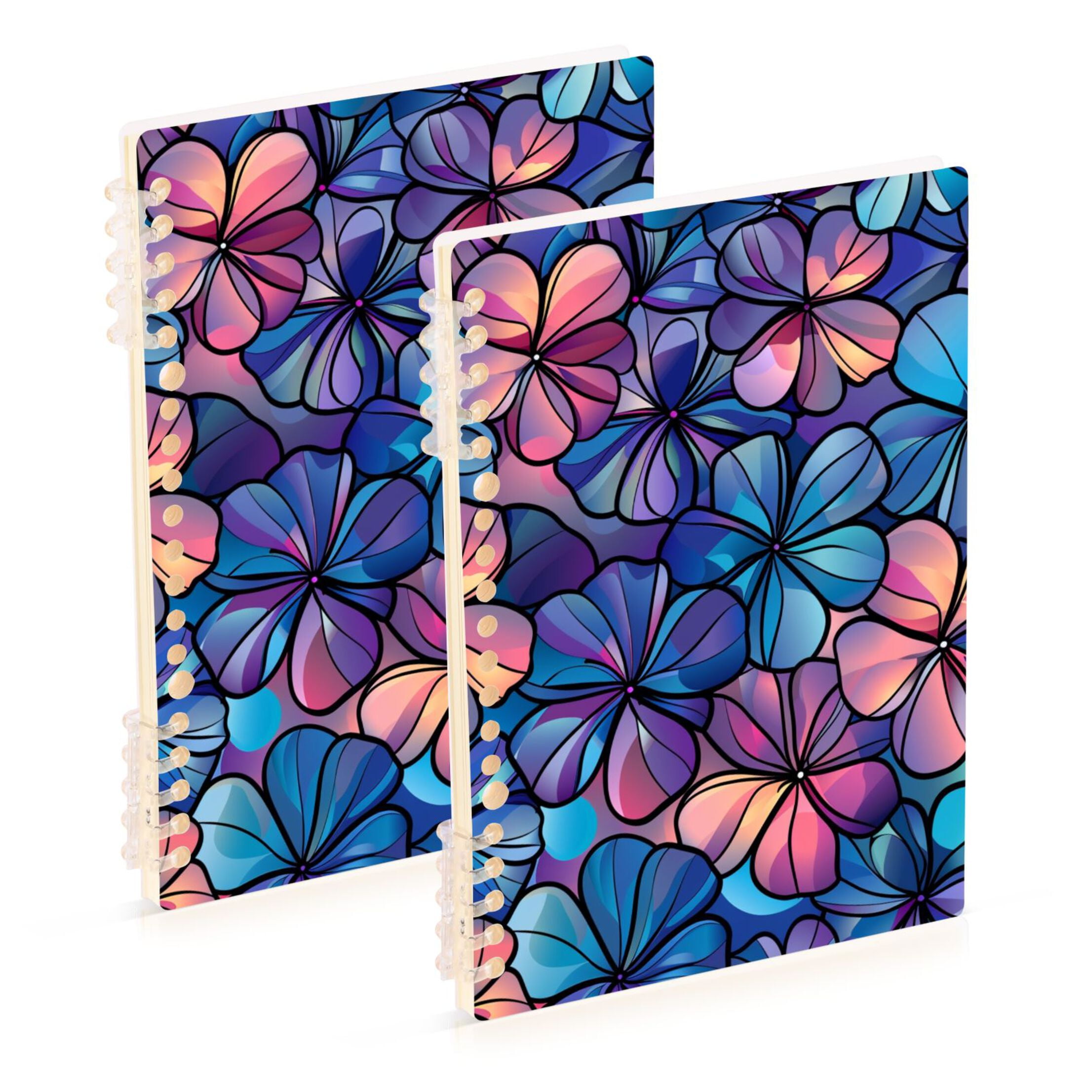 Simple Floral Flowers Ring Binder Notebook Journey Note Diary College ...