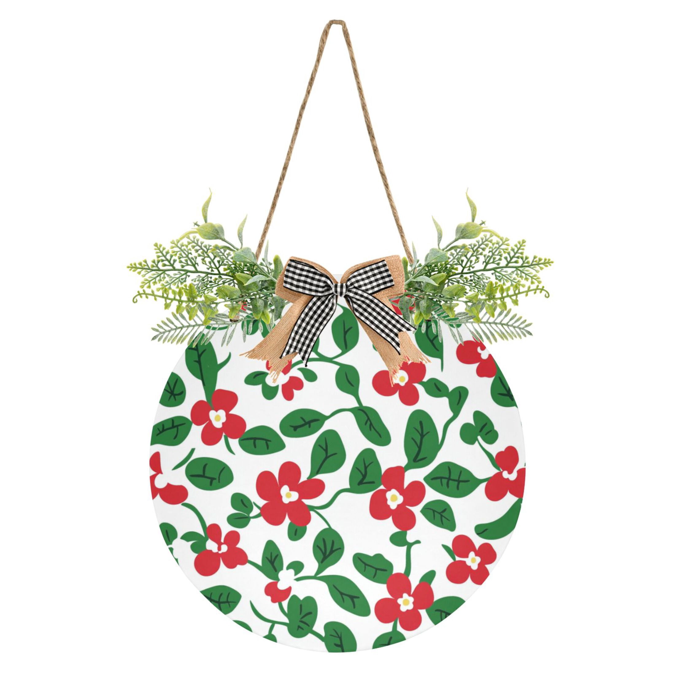 Simple Floral Leave Front Door Porch Decoration Hanging Sign with ...