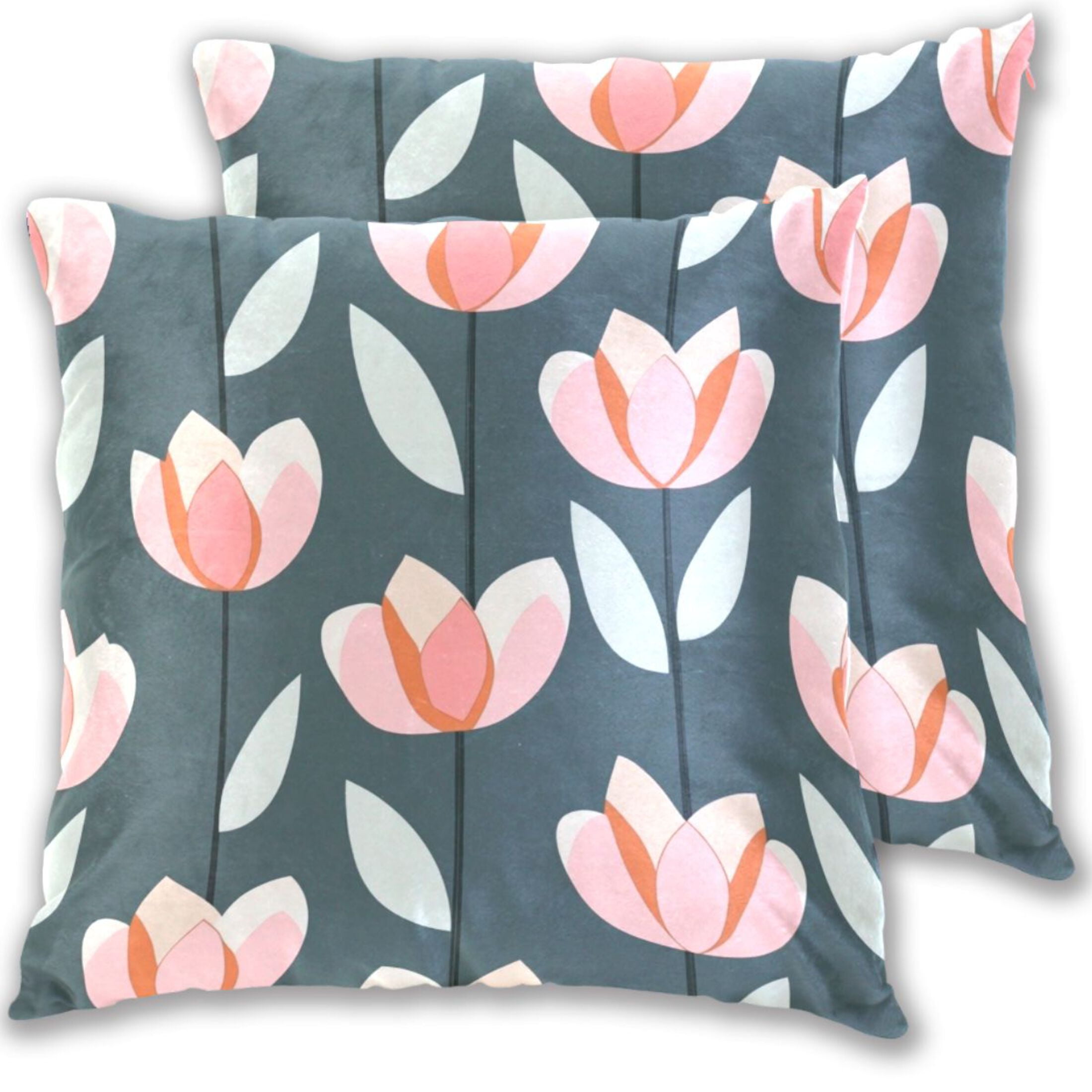 Simple Floral Pattern Throw Pillow Covers 16x16 Inch 2 Packs Decorative ...