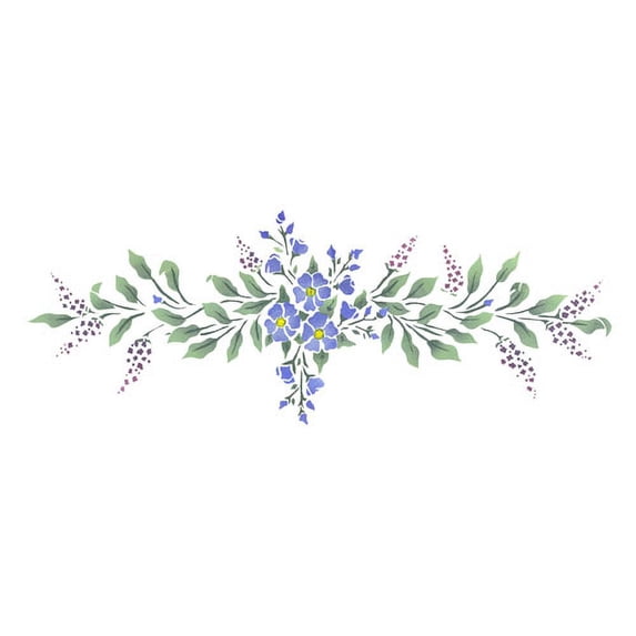 Simple Floral Spray Wall Stencil - DEE462 by DeeSigns - Walmart.com