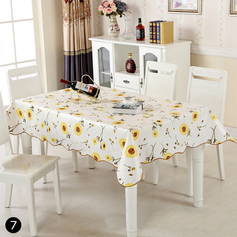 Simple Floral Tablecloth Antifouling Washable Tablecloth Kitchen ...