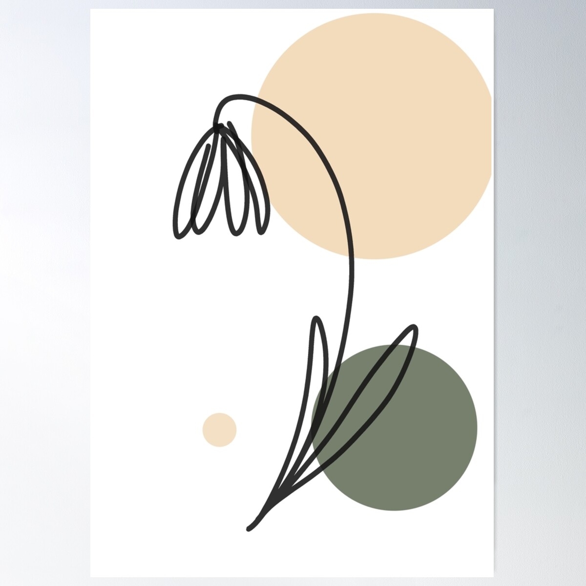 Simple Flower #2 Poster Wall Art, Modern Wall Decor For Living Room ...