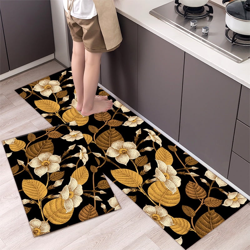 Simple Flower Kitchen Mat Bedroom Bedside Mat Entrance Door Mats ...