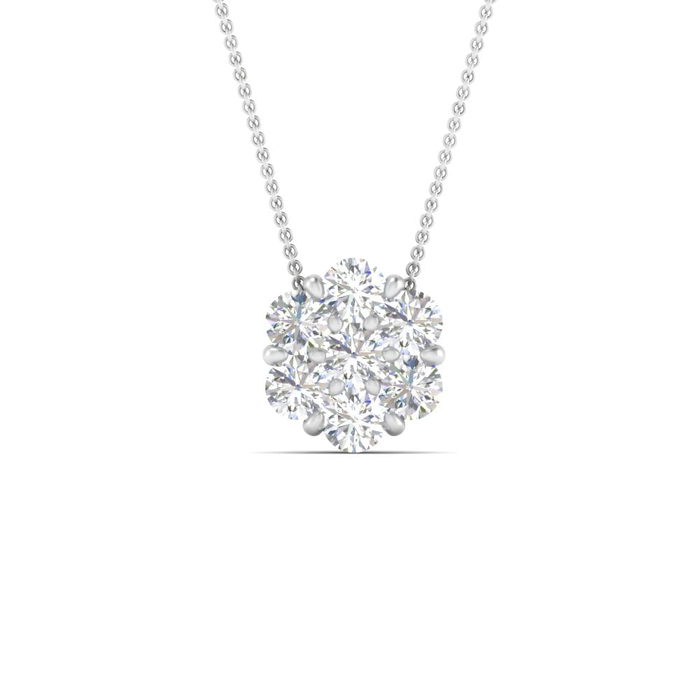 Simple Flower Lab-Grown G-H Diamond Pendant - Fascinating Diamonds ...