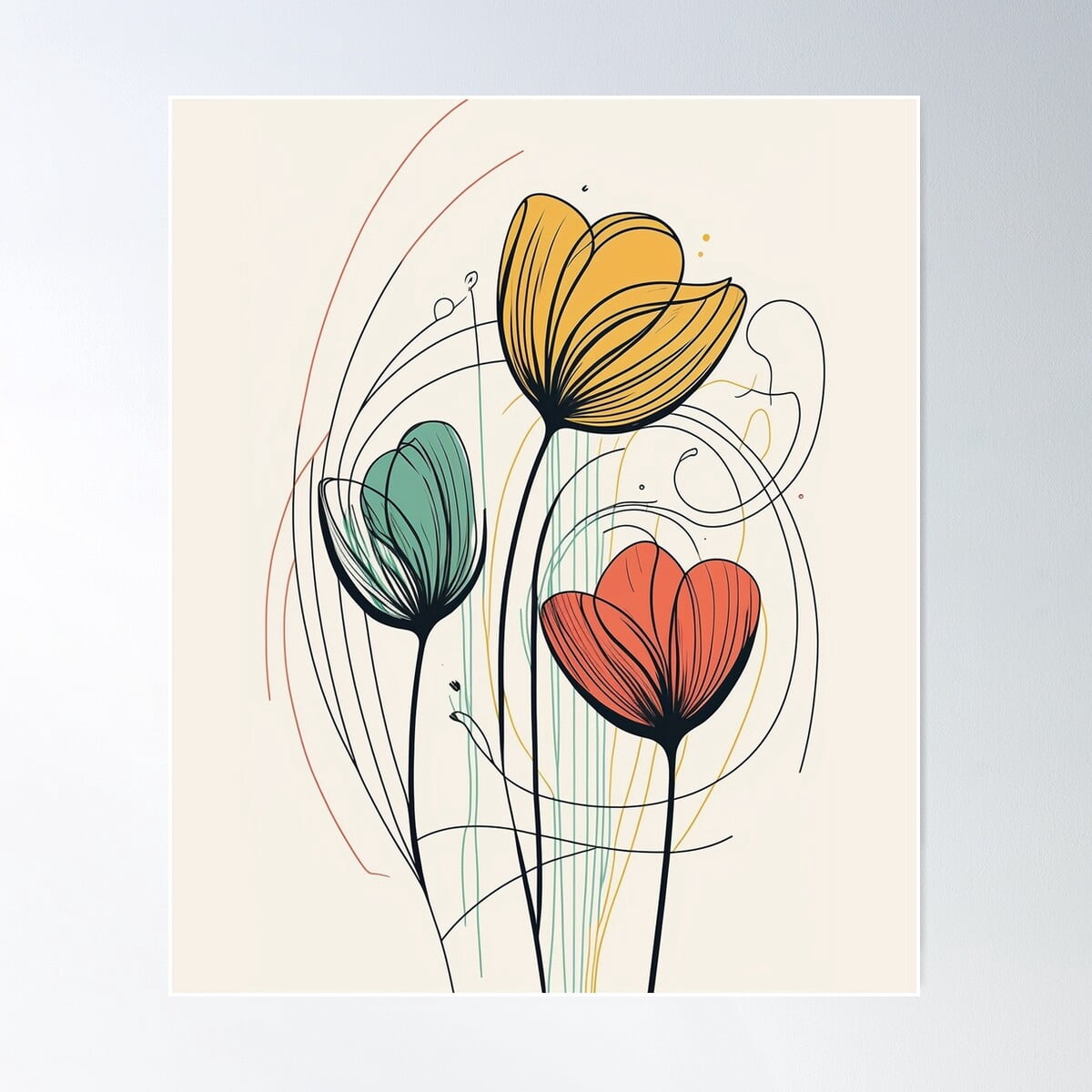 Simple Flower Wall Decor: Abstract Floral Design For A Minimalist Look ...