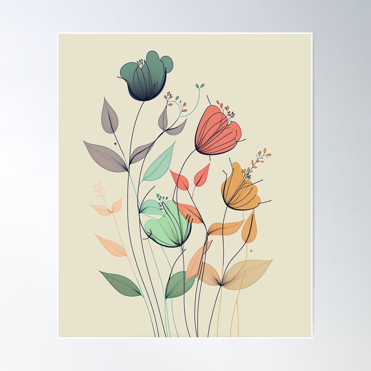 Simple Flower Wall Decor: Abstract Floral Design For A Minimalist Look ...