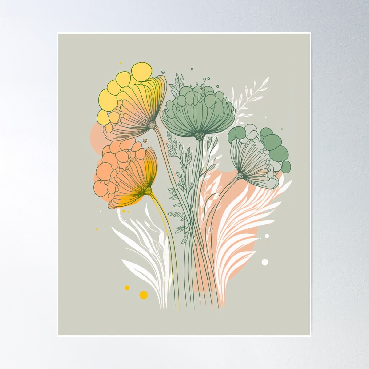 Simple Flower Wall Decor: Abstract Floral Design For A Minimalist Look Model 3 Poster Wall Art ...