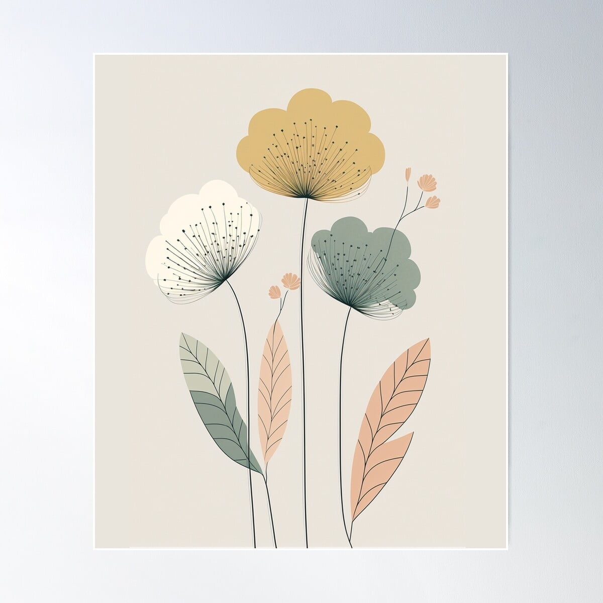 Simple Flower Wall Decor: Abstract Floral Design For A Minimalist Look ...