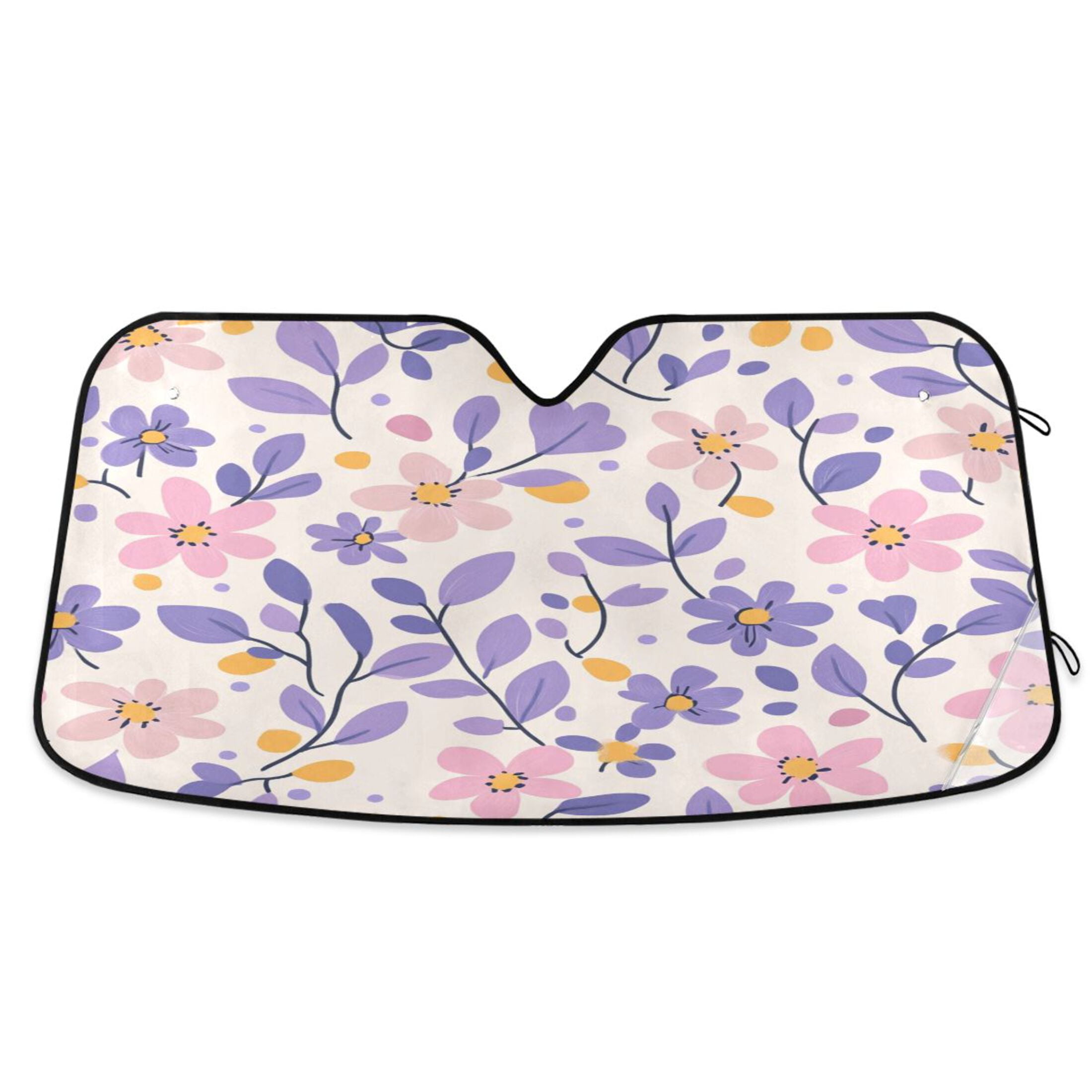 Simple Flowers Pattern Windshield Sun Shade Automobile Visor Accordion ...