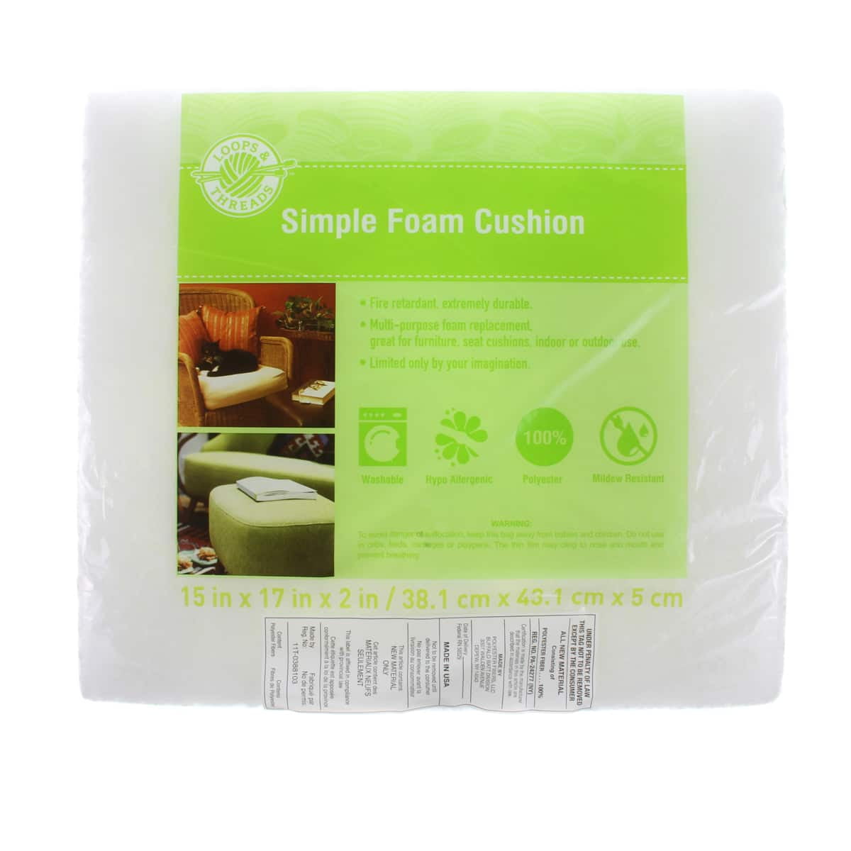Simple Foam Cushion by Loops & Threads™ - Walmart.com