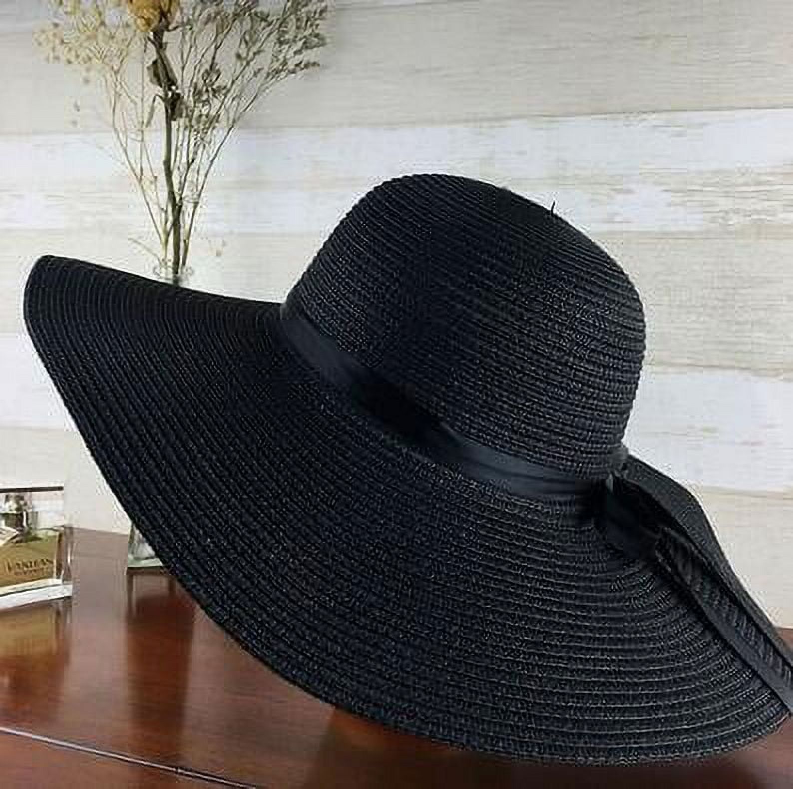 Simple Foldable Wide Brim Floppy Girls Straw Hat Sun Hat Beach Women ...