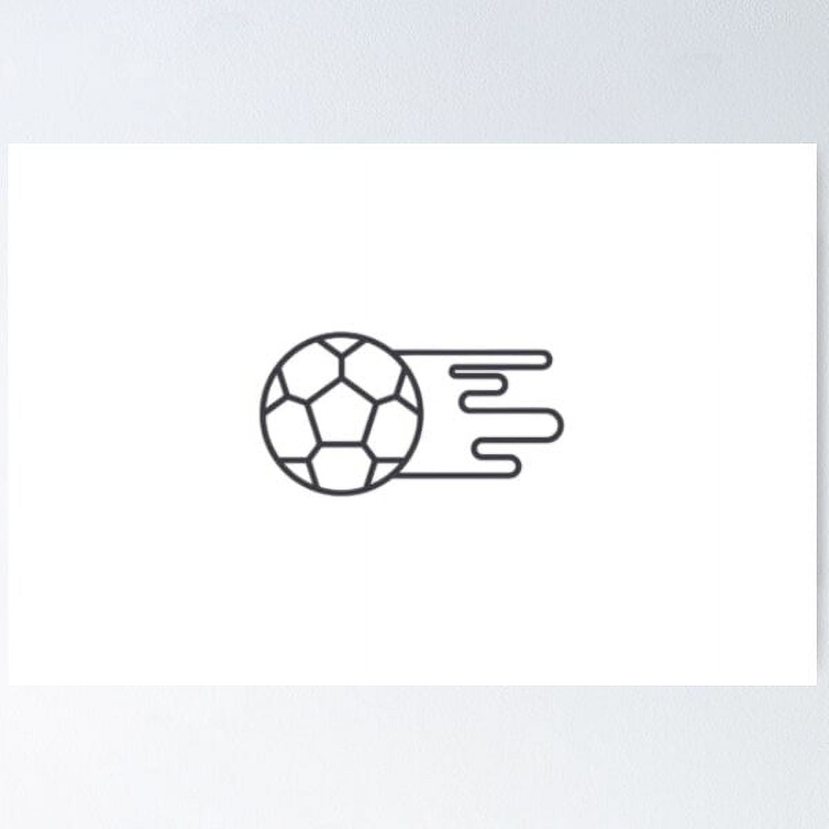 Simple Football/Soccer Line Art Poster Wall Art, Modern Wall Decor For ...