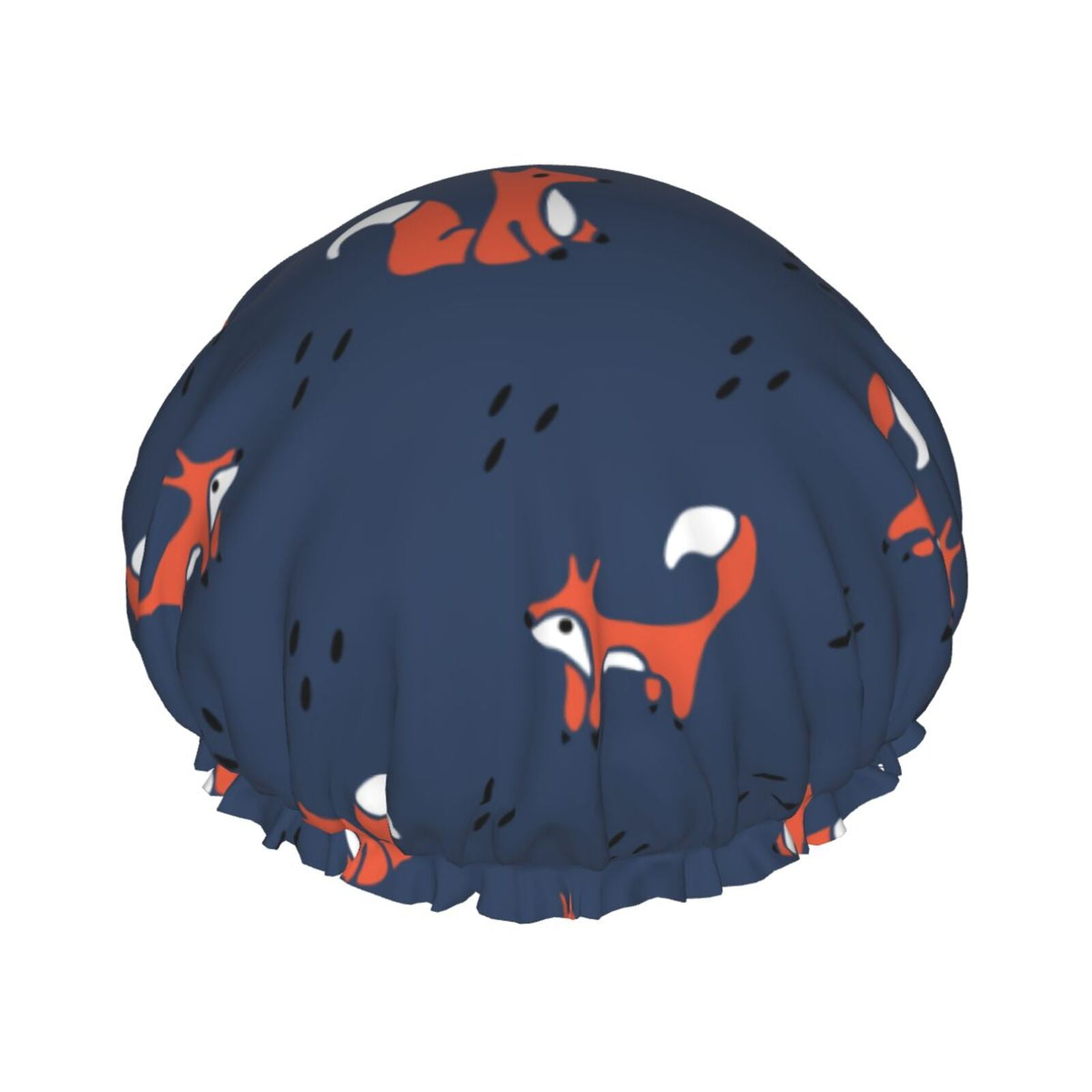 Simple Fox Print Shower Cap Reusable Waterproof, Double Waterproof ...