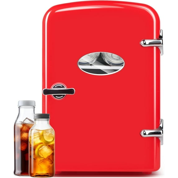 Simple Fridge with Observation Window 6 Can Portable Cooler & Warmer ...