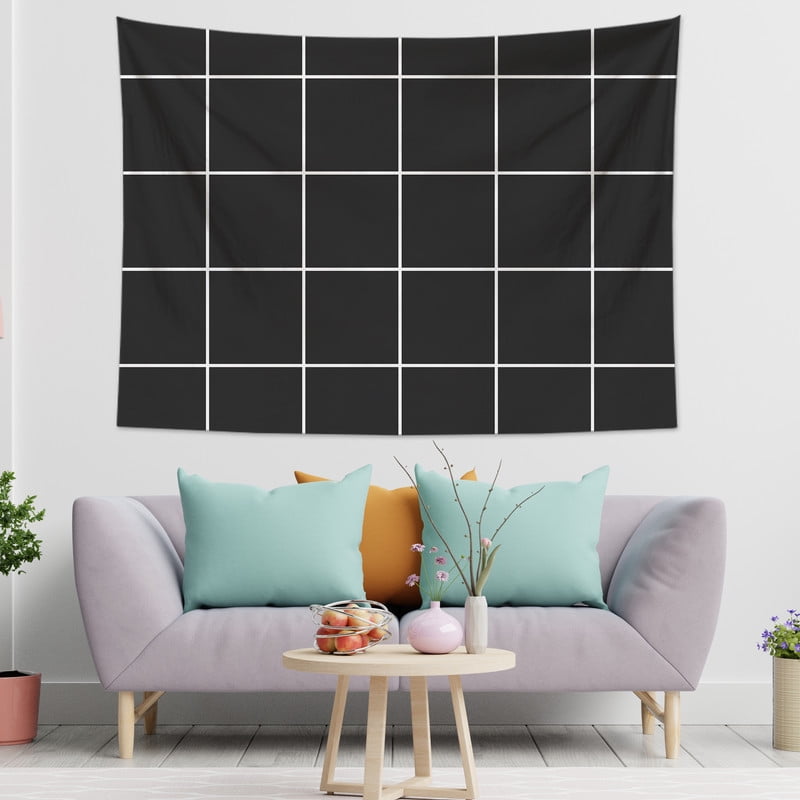 Simple Geometric Patterns Tapestry Minimalism Checkered Lines Tapestry ...