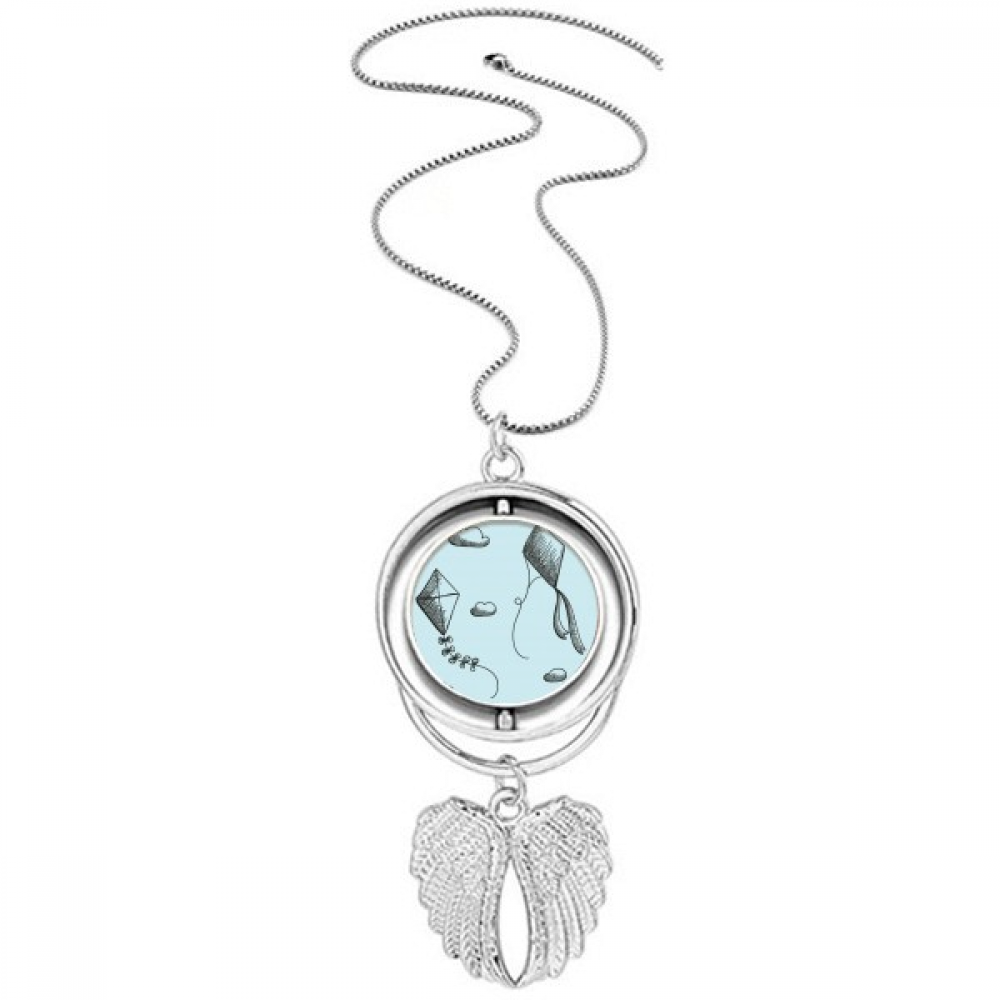 Simple Geometry Hand Painted Kite Pattern Pendant Angel Wings Rotating ...