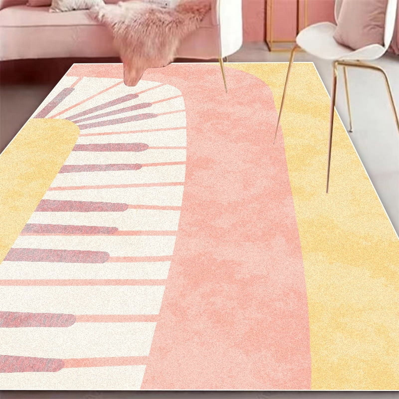 Simple Geometry ration Rugs Living Room Pink Large Carpets Home Sofa ...