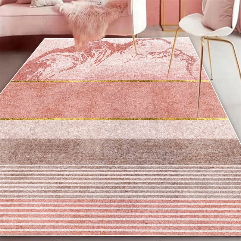 Simple Geometry ration Rugs Living Room Pink Large Carpets Home Sofa ...